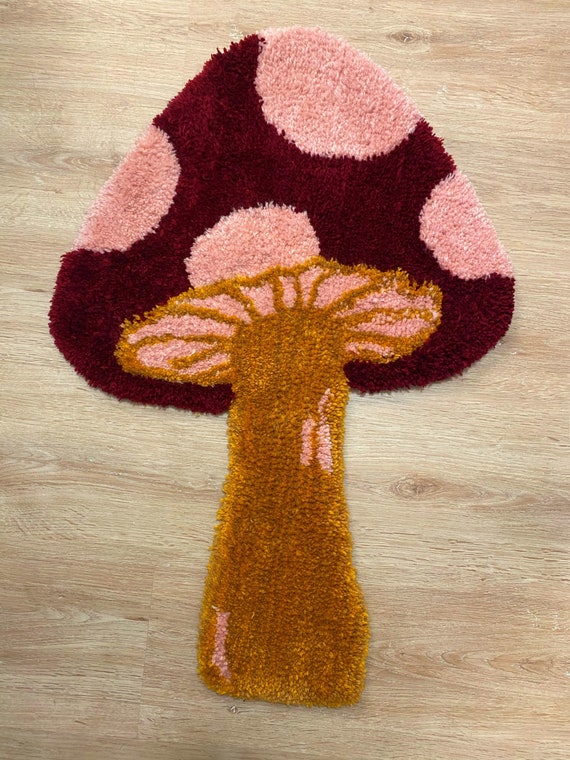 PRE ORDER Mushroom Rug/ Tufted Rug/ Trippy Colorfull Mushroom - Etsy UK