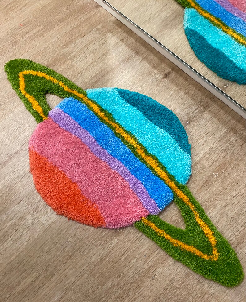 Saturn Rug Tufted Rug Space Alien Intergalactic Planet Decor | Etsy