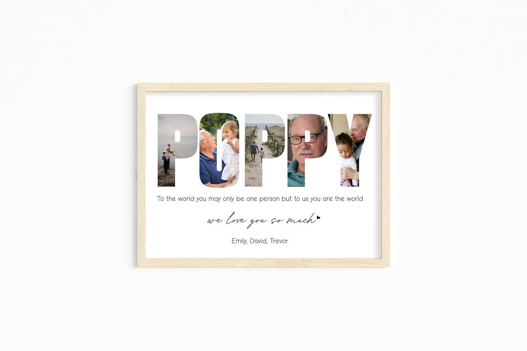 Personalized Poppy Photo Collage, Father's Day Gift, Custom Gift for ...