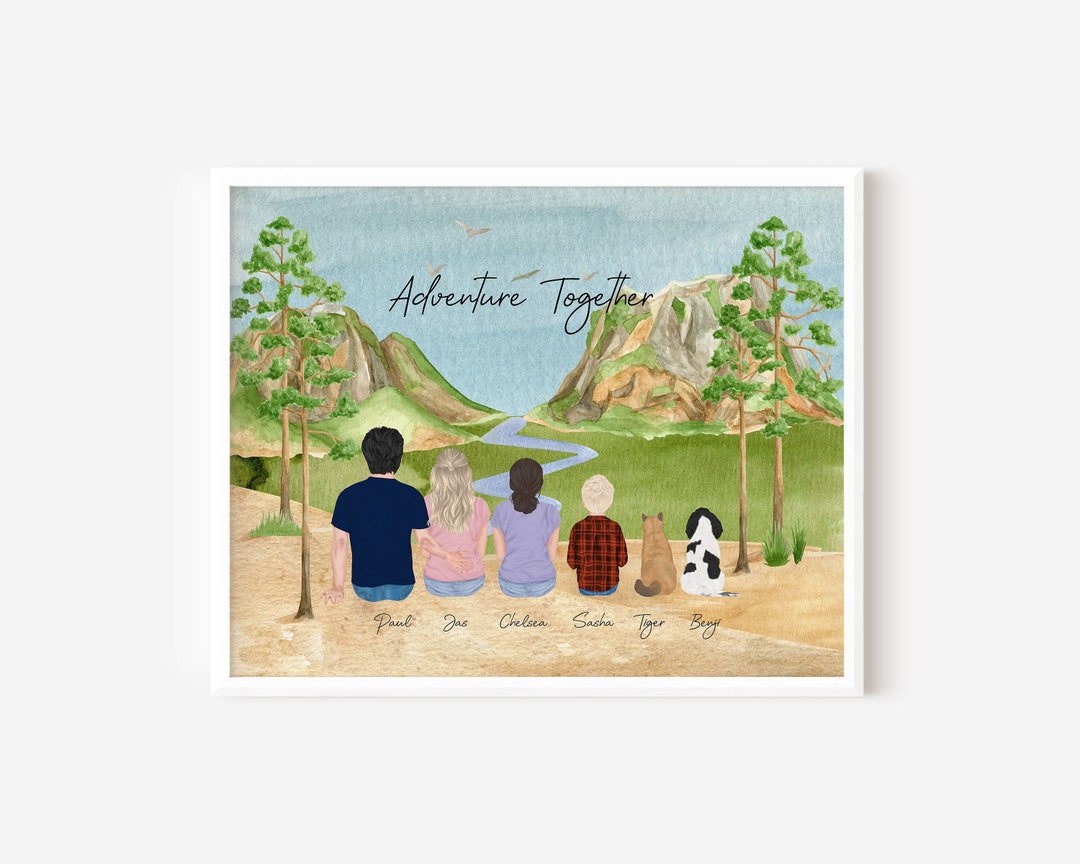 Family Print, PRINT AT HOME, Digital File, Personalised Family Portrait ...