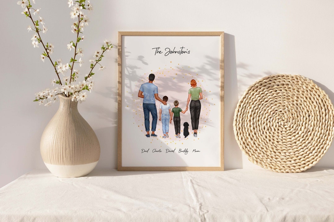 Family Print, PRINT AT HOME, Digital File, Personalised Family Portrait ...