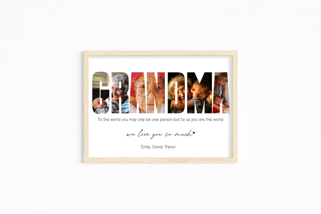 Personalized Grandma Photo Collage, Gift for Grandma, Grandmother ...