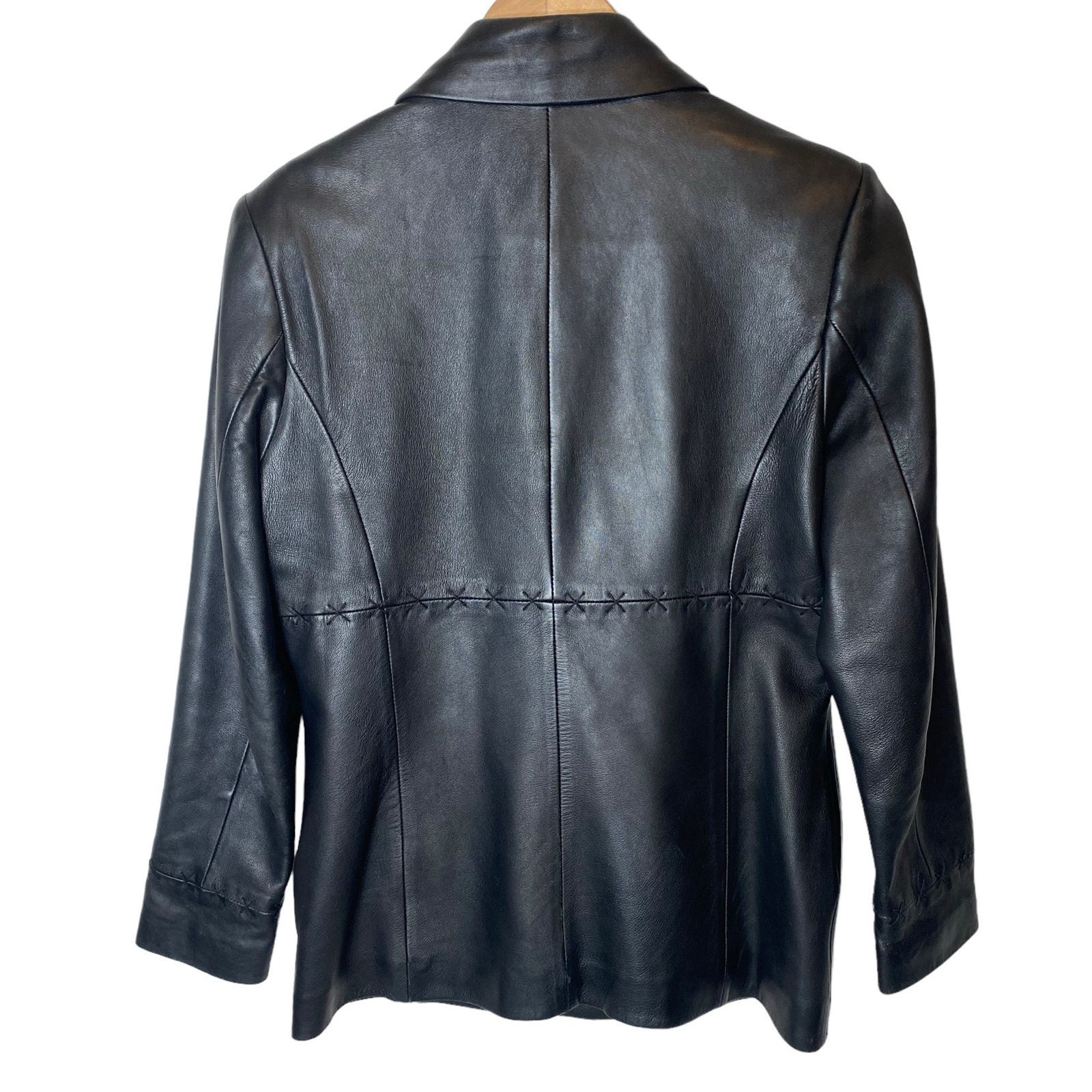 Vintage Caslon Leather Jacket, Vintage Black Lambskin Vintage Caslon Leather Jacket, Vintage Black Lambskin