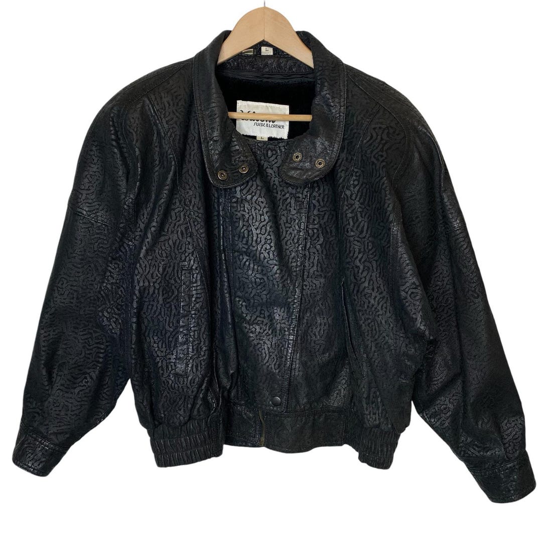 Vintage Wilsons Leather Bomber Jacket, Black 1980s Wilsons Suede ...