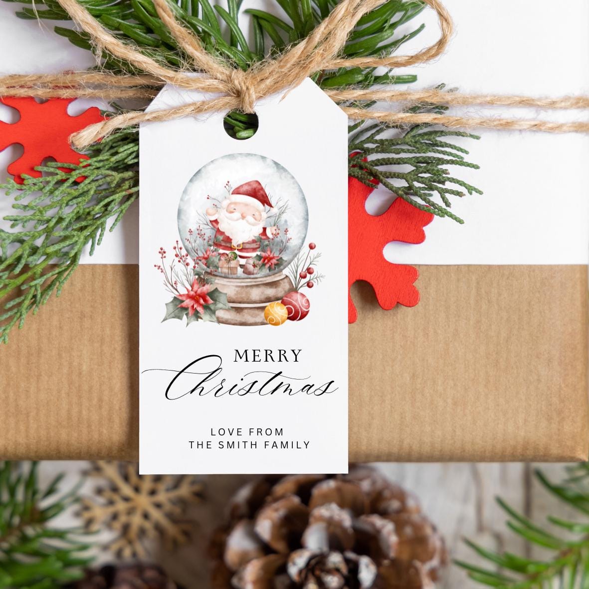 Custom Christmas Tags, Merry Christmas Favor Tags, Thank You Tag ...
