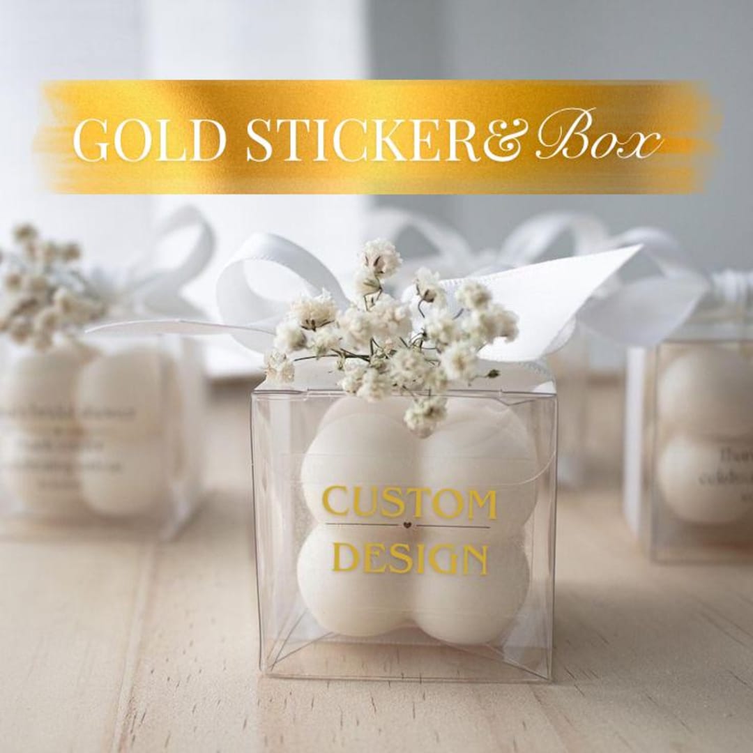 Custom Empty Clear 2 Inch Box With Gold Foil Sticker Candy Box | Baby ...
