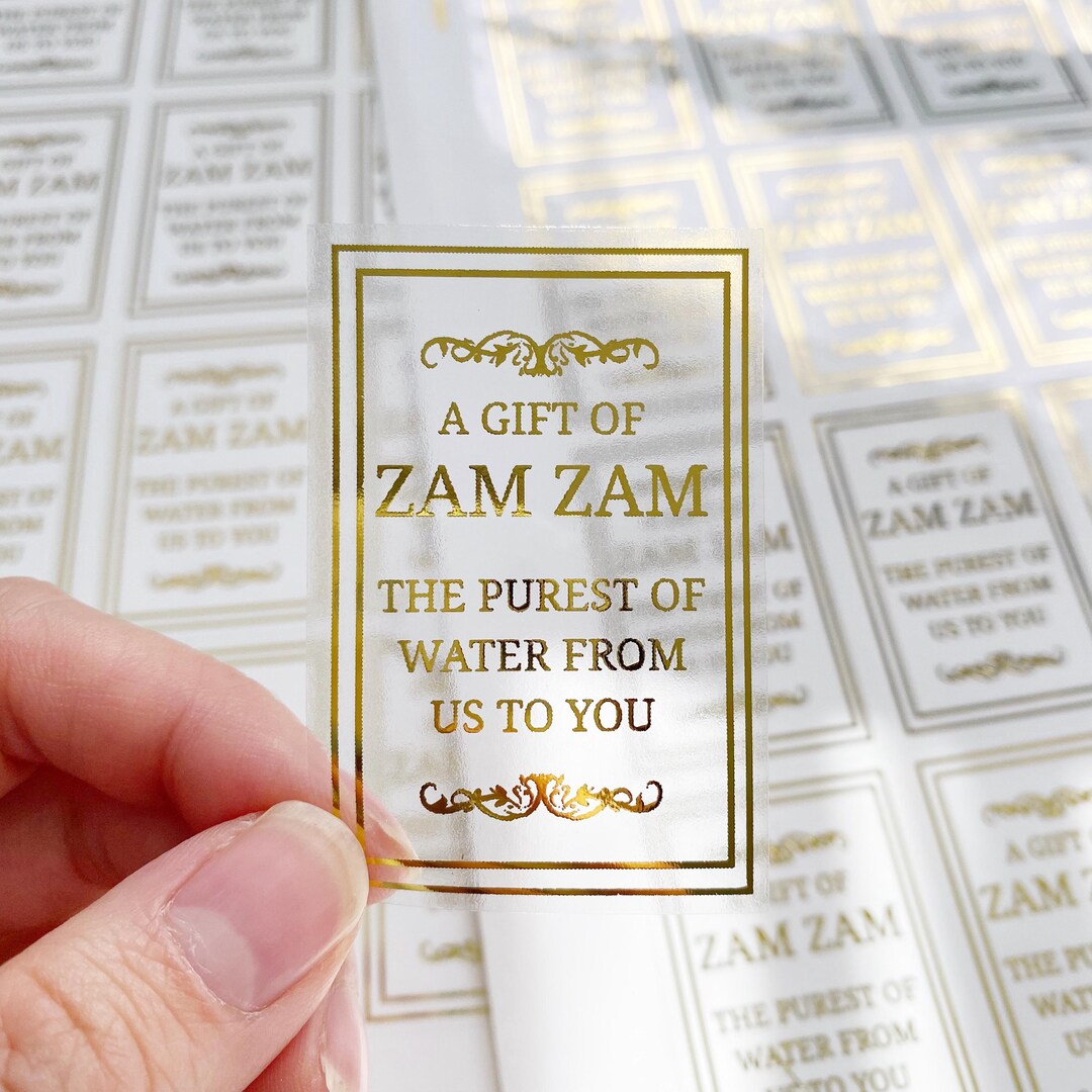 Gold Foil Zam Zam Stickers: Wedding Favor Labels - Etsy