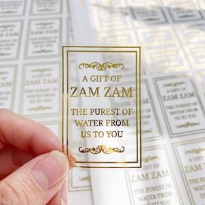 Gold Foil Zam Zam Stickers: Wedding Favor Labels - Etsy