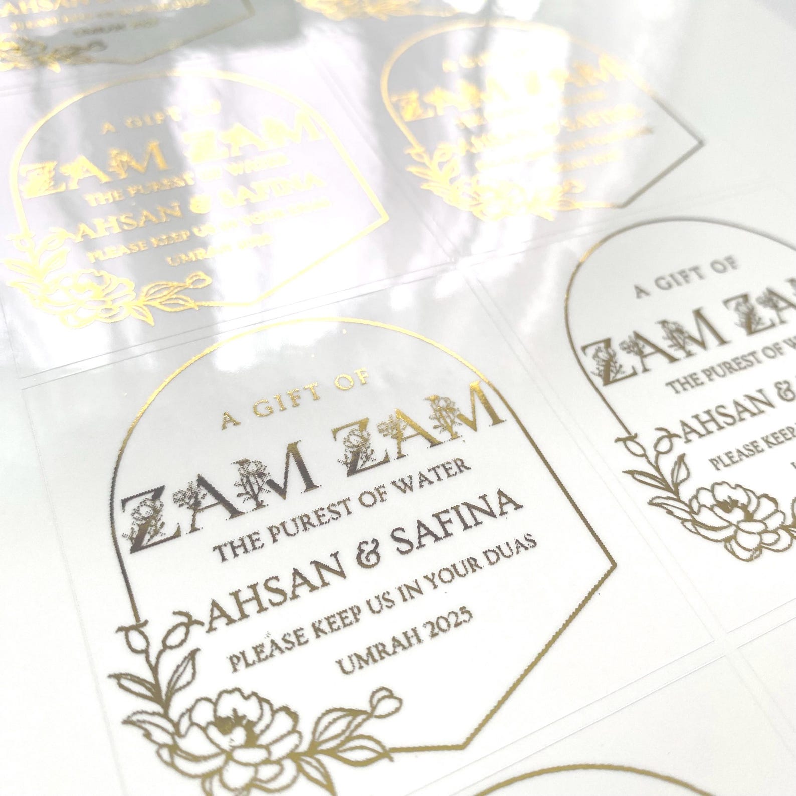Gold Foil Zam Zam Stickers: Personalized Wedding Favor Labels - Etsy