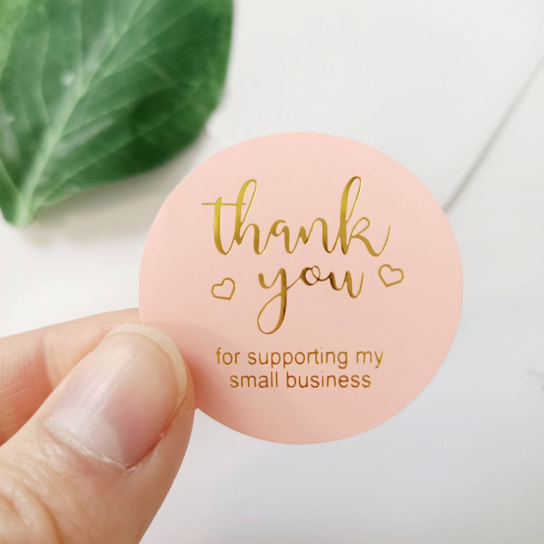 100pc Gold Foil Thank You Stickers For Small Business Etsy