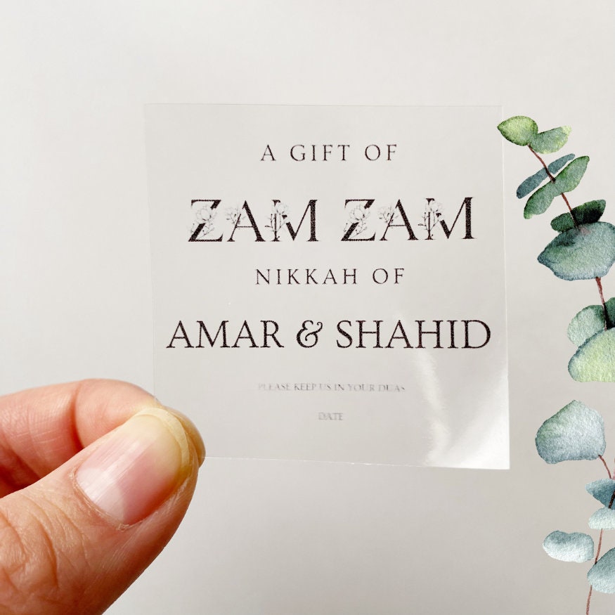 Personalized Gold Foil Zam Zam Wedding Favor Stickers - Etsy