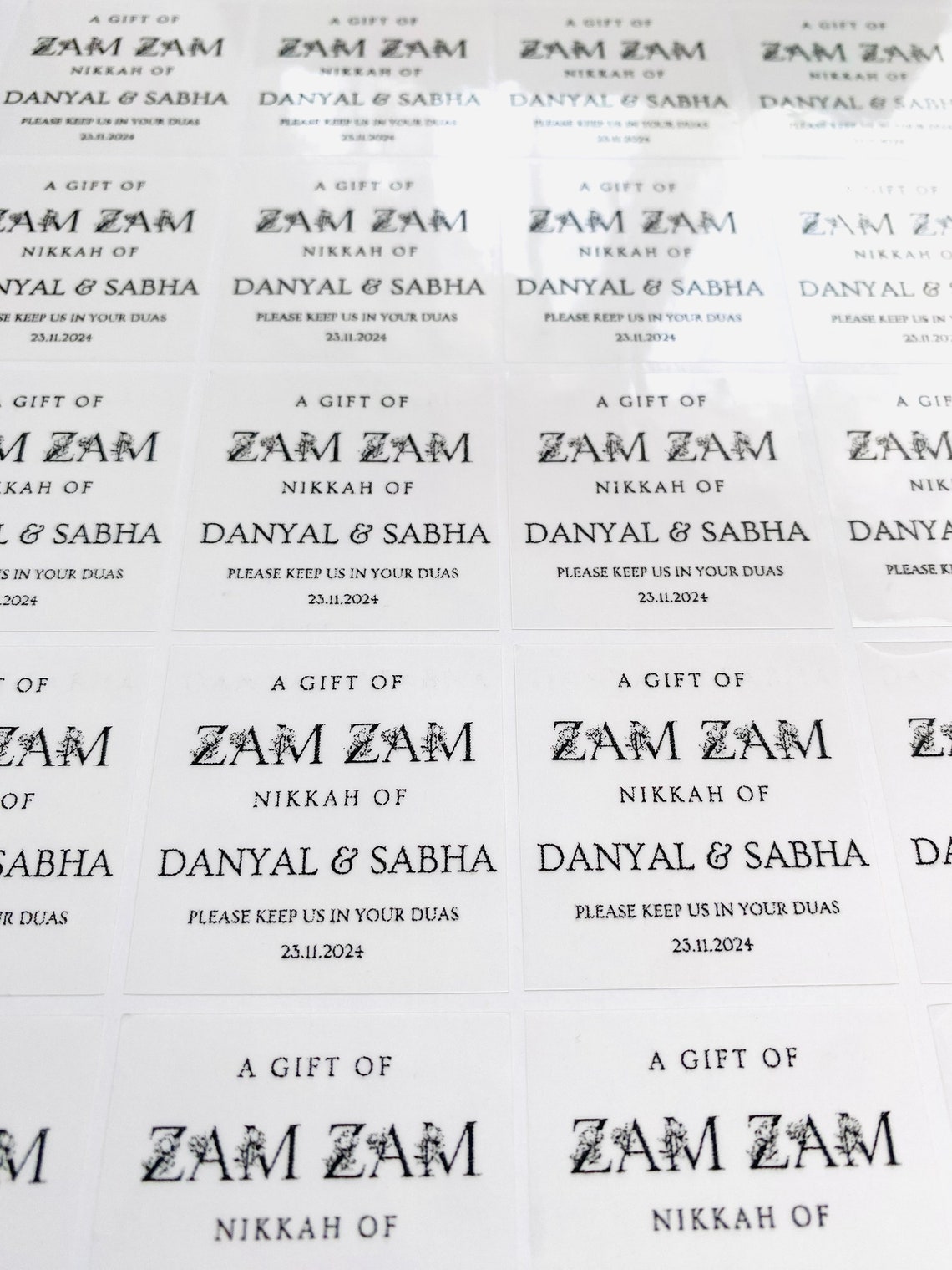 Personalized Gold Foil Zam Zam Wedding Favor Stickers - Etsy