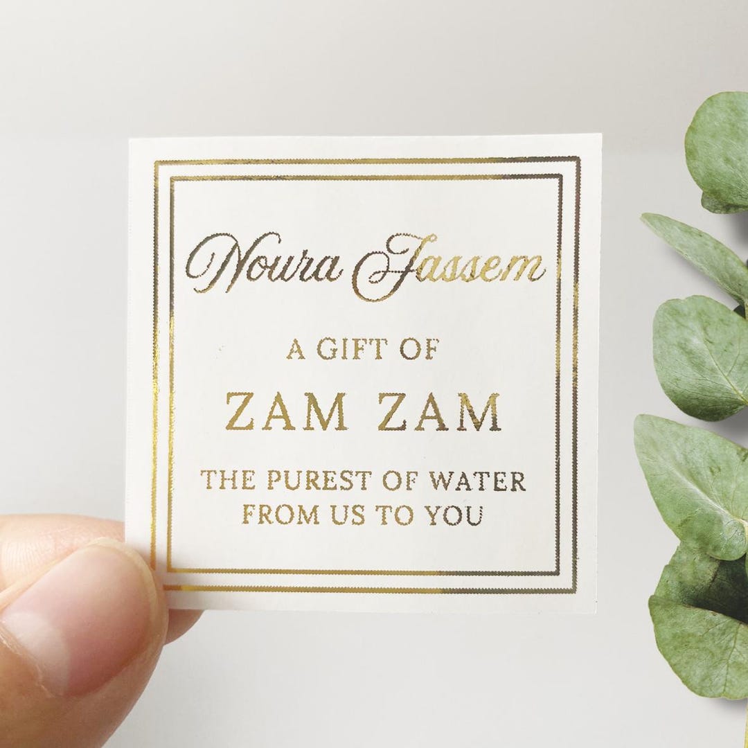 Zam Zam Stickers for Wedding Favors, Zam Zam Water Labels, Custom Name ...