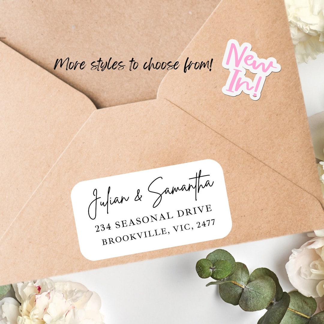 Personalized Return Address Labels: Custom Wedding & Business Stickers ...