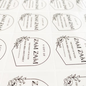 Zam Zam Stickers for Wedding Favors, Zam Zam Water Labels, Custom Name ...