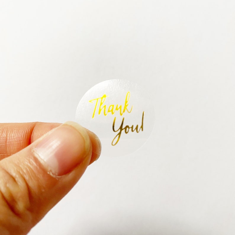 100pc Gold Foil Thank You Stickers For Wedding Favours Or Etsy