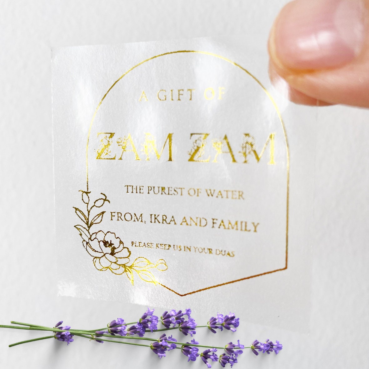 Gold Foil Zam Zam Stickers: Personalized Wedding Favor Labels - Etsy