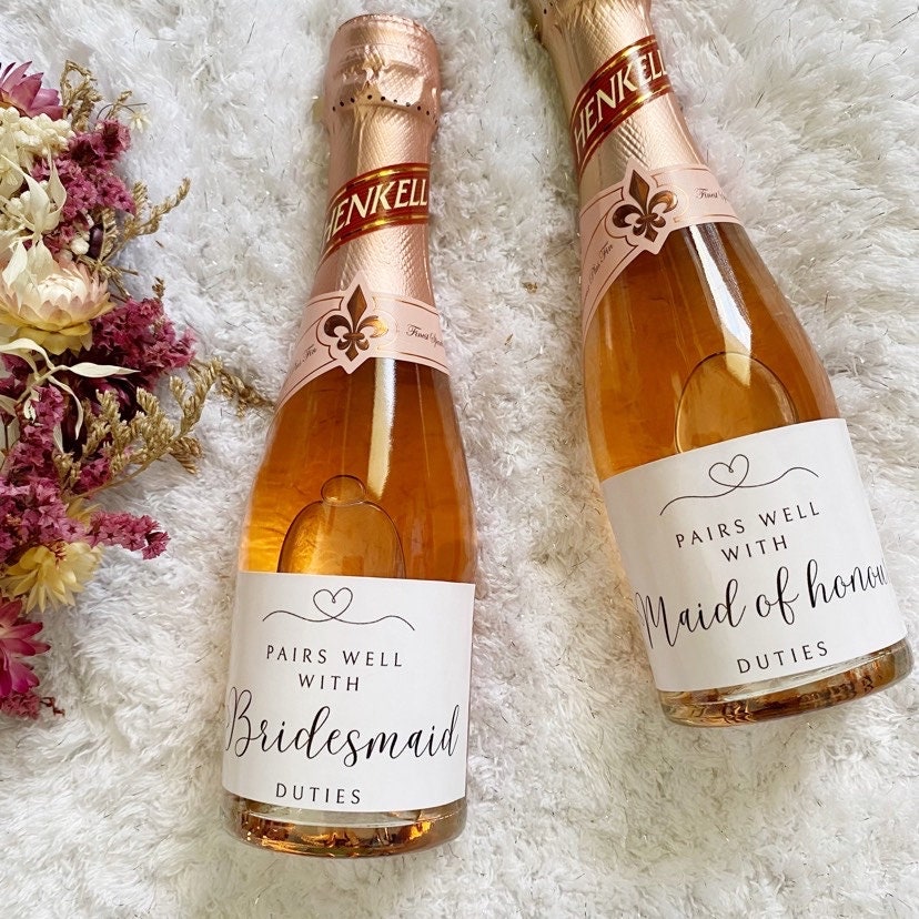 Mini Wine Champagne Bottle Sticker Bridesmaids Proposal Boxes - Etsy ...
