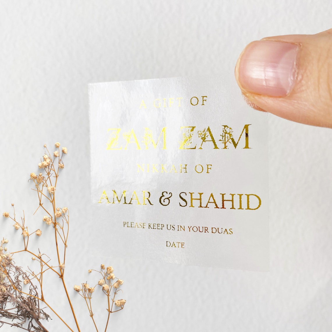 Personalized Gold Foil Zam Zam Wedding Favor Stickers - Etsy