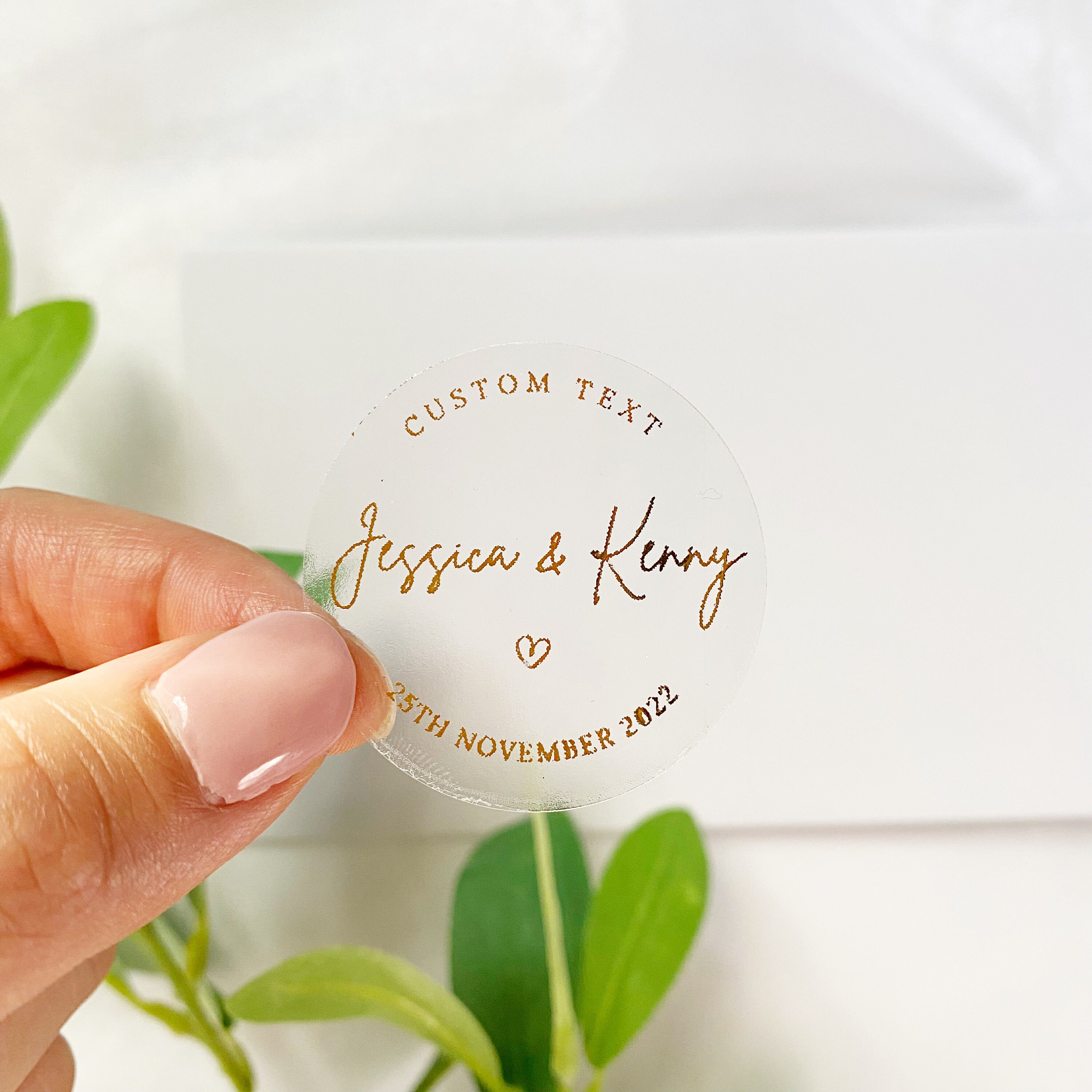 New GOLD FOIL CUSTOM Stickers Wedding Initials Clear Stickers - Etsy ...