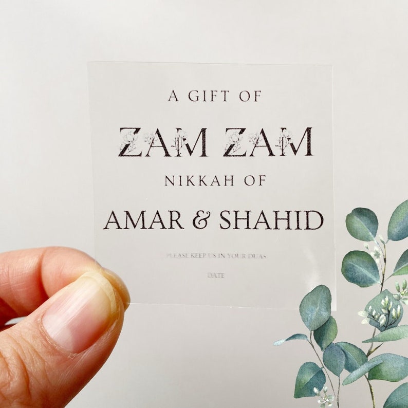 Personalized Gold Foil Zam Zam Wedding Favor Stickers - Etsy