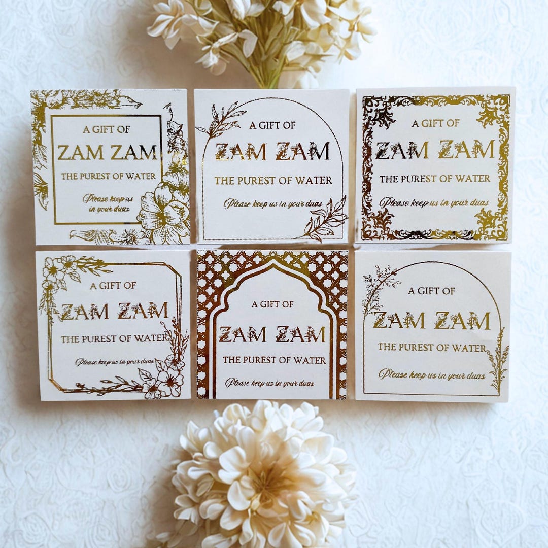 Zam Zam Stickers for Wedding Favors, Zam Zam Water Labels, Nikkah ...