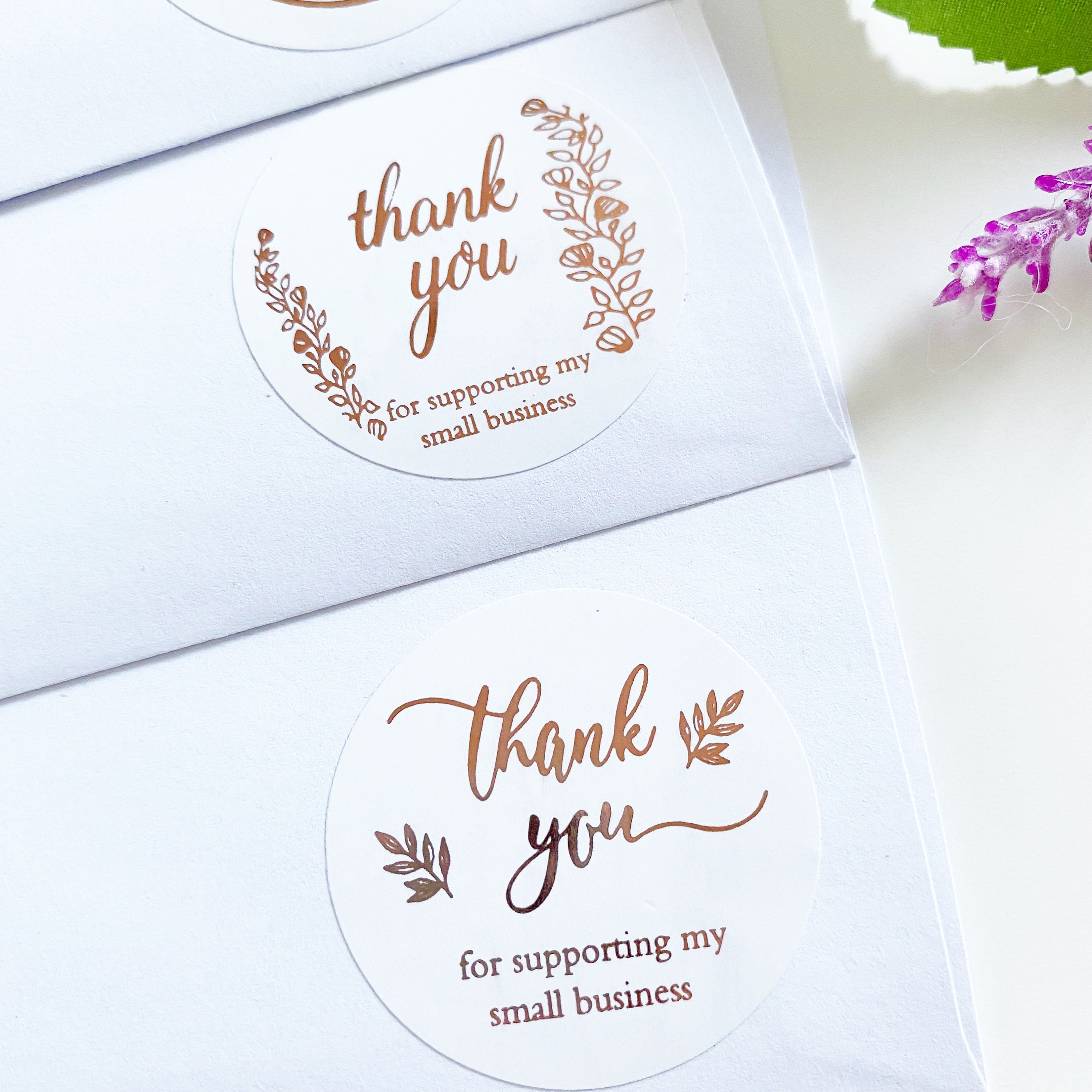 New 100pc Rose Gold Foil Thank You Stickers For Orders And Etsy