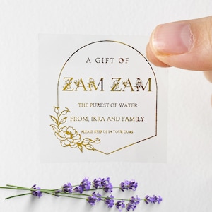 Zam Zam Stickers for Wedding Favors, Zam Zam Water Labels, Custom Name ...