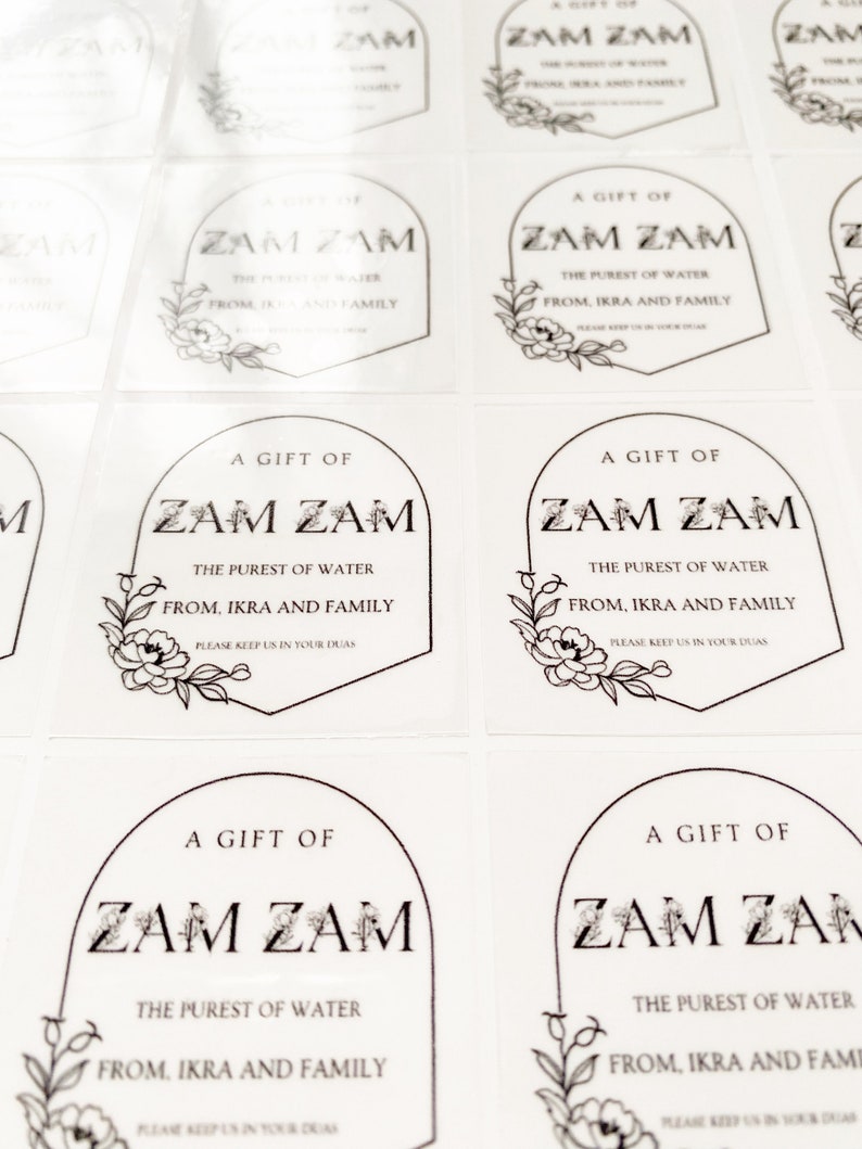 Gold Foil Zam Zam Stickers: Personalized Wedding Favor Labels - Etsy