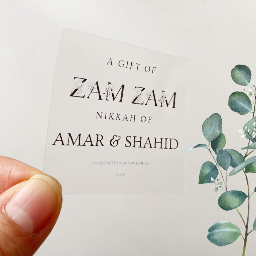Personalized Gold Foil Zam Zam Wedding Favor Stickers - Etsy