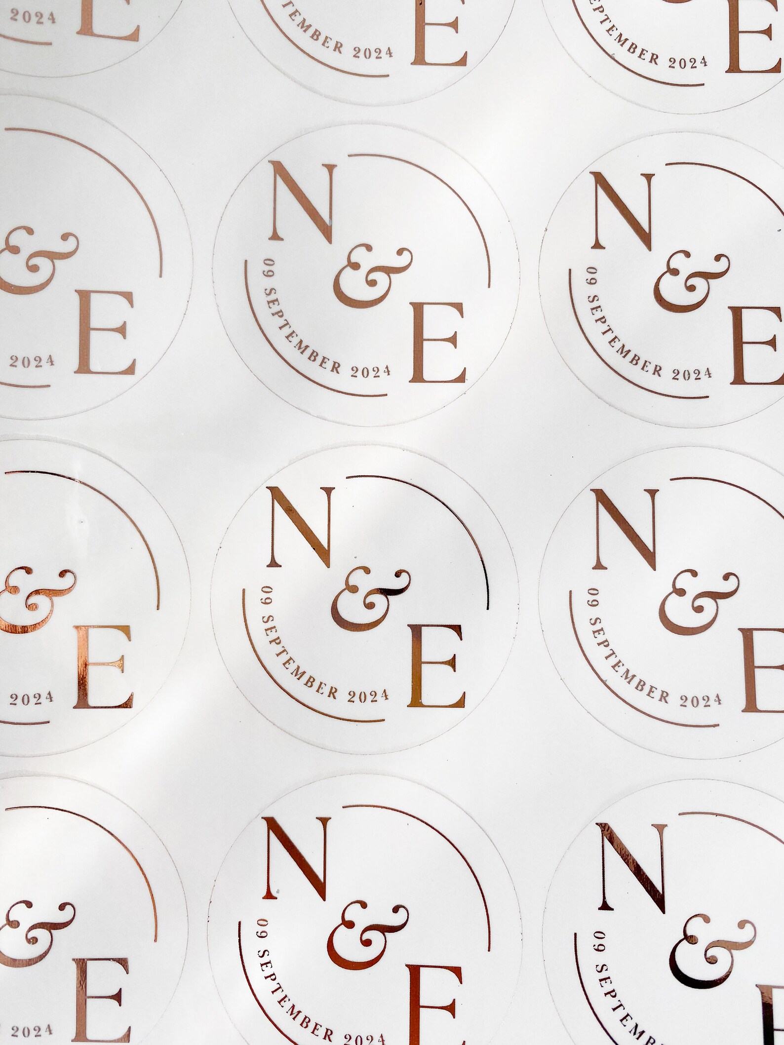 Gold Foil Wedding Initial Stickers: Clear Personalized Invitation Seals ...