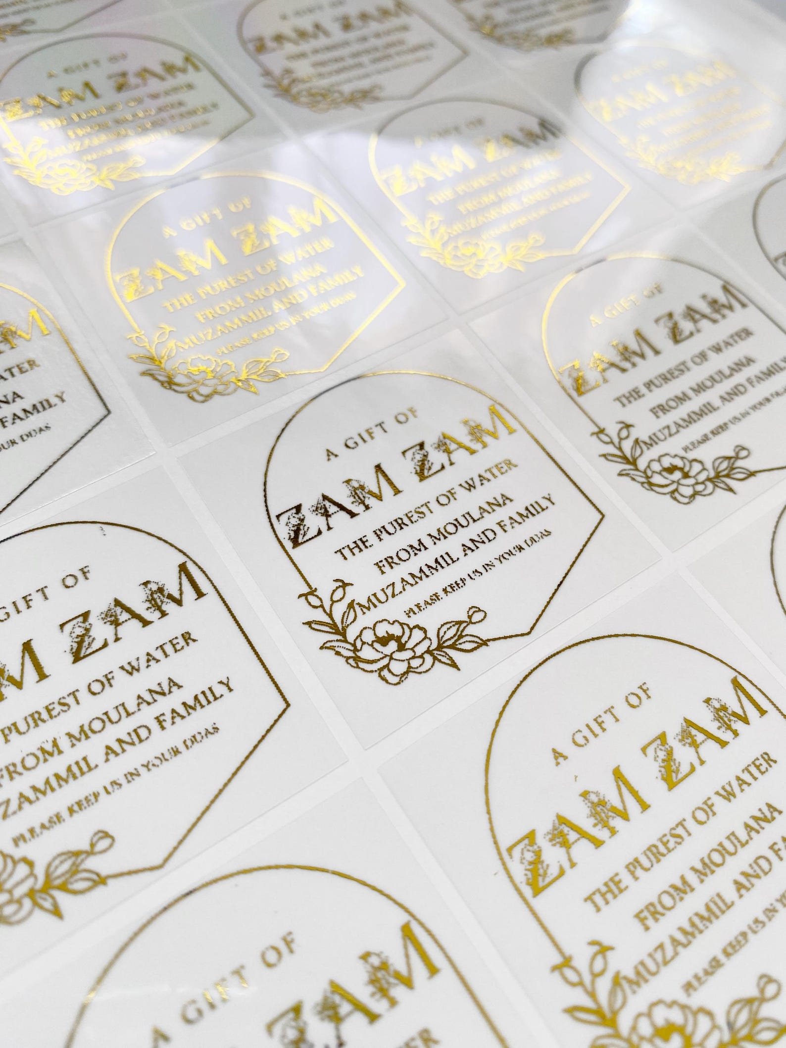 Gold Foil Zam Zam Stickers: Personalized Wedding Favor Labels - Etsy