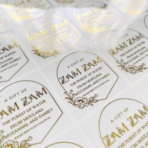Zam Zam Stickers for Wedding Favors, Zam Zam Water Labels, Custom Name ...