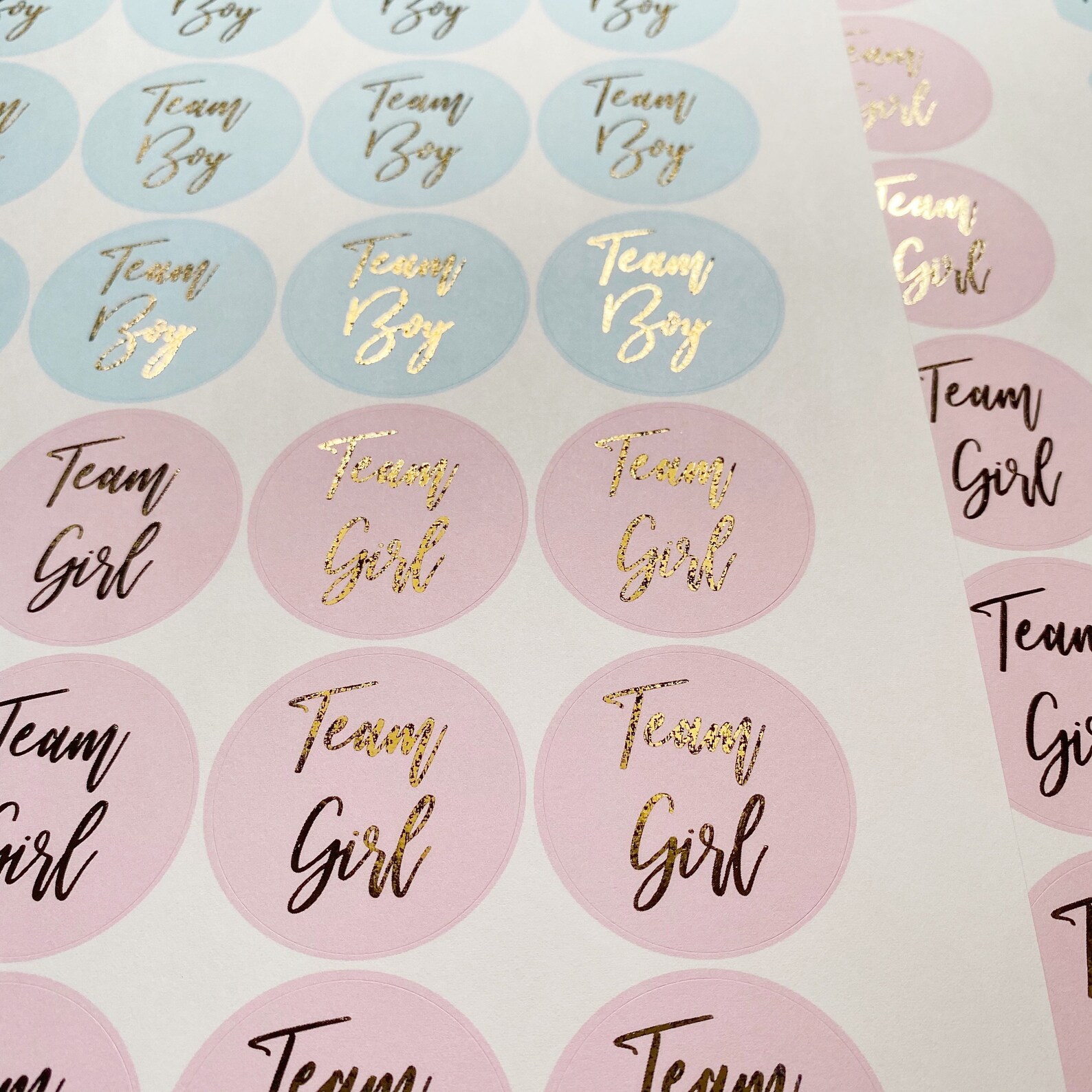 24pc NEW Gender Reveal Baby Shower Stickers Gloss Gender Gold - Etsy