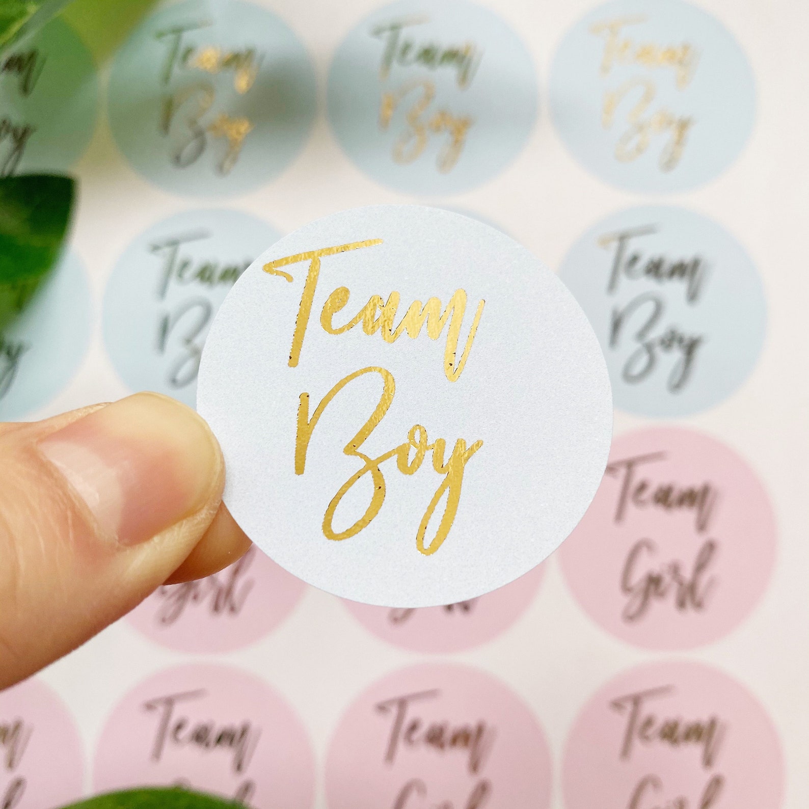 24pc NEW Gender Reveal Baby Shower Stickers Gloss Gender Gold - Etsy