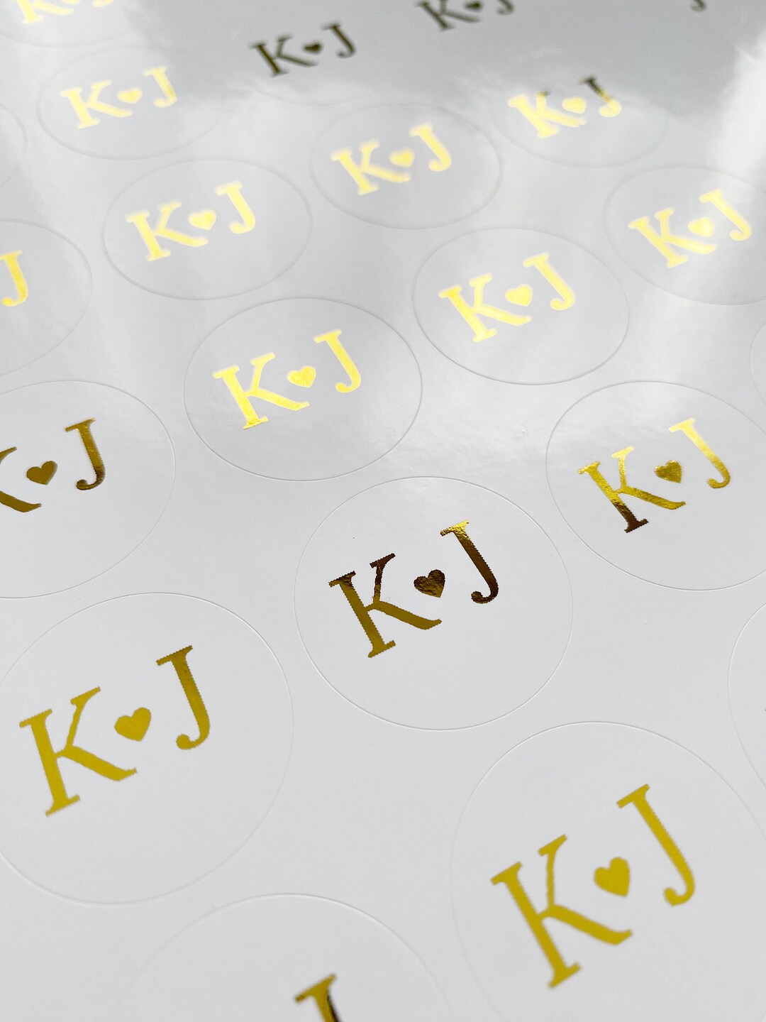 New GOLD FOIL CUSTOM Stickers Wedding Initials Stickers Wedding Invites ...