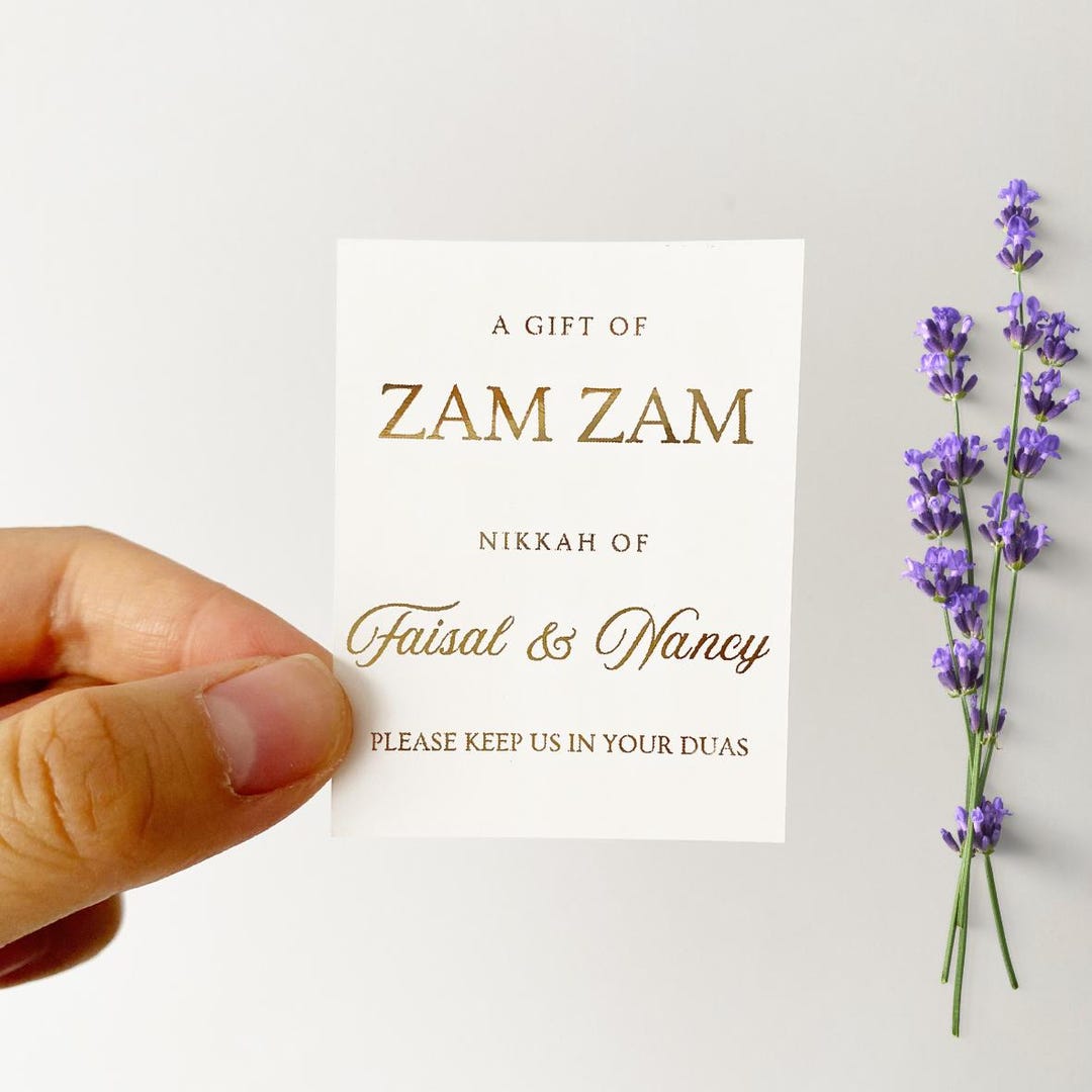 10pc Zam Zam Stickers for Wedding Favors, Zam Zam Water Labels, Custom ...
