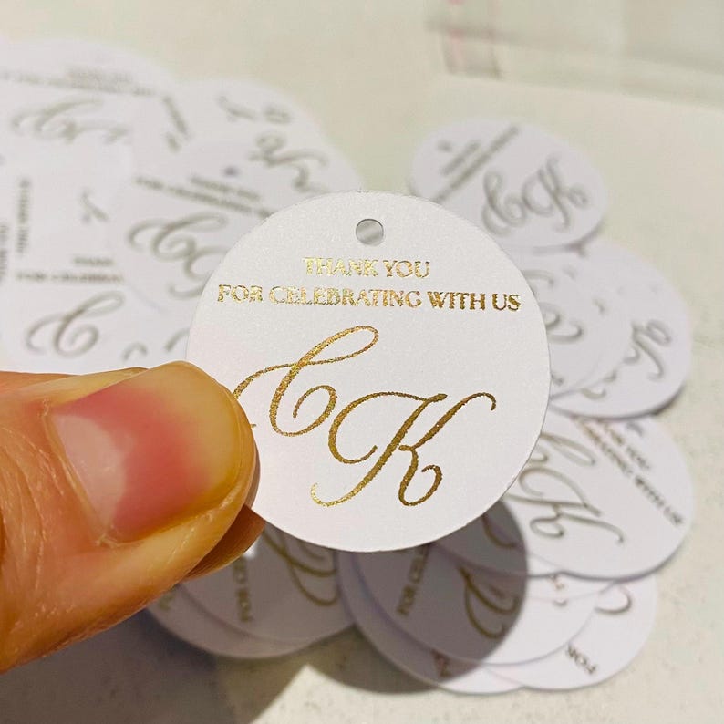 Custom Gold Foil Gift Tags: Personalized Wedding, Baby Shower, Business ...