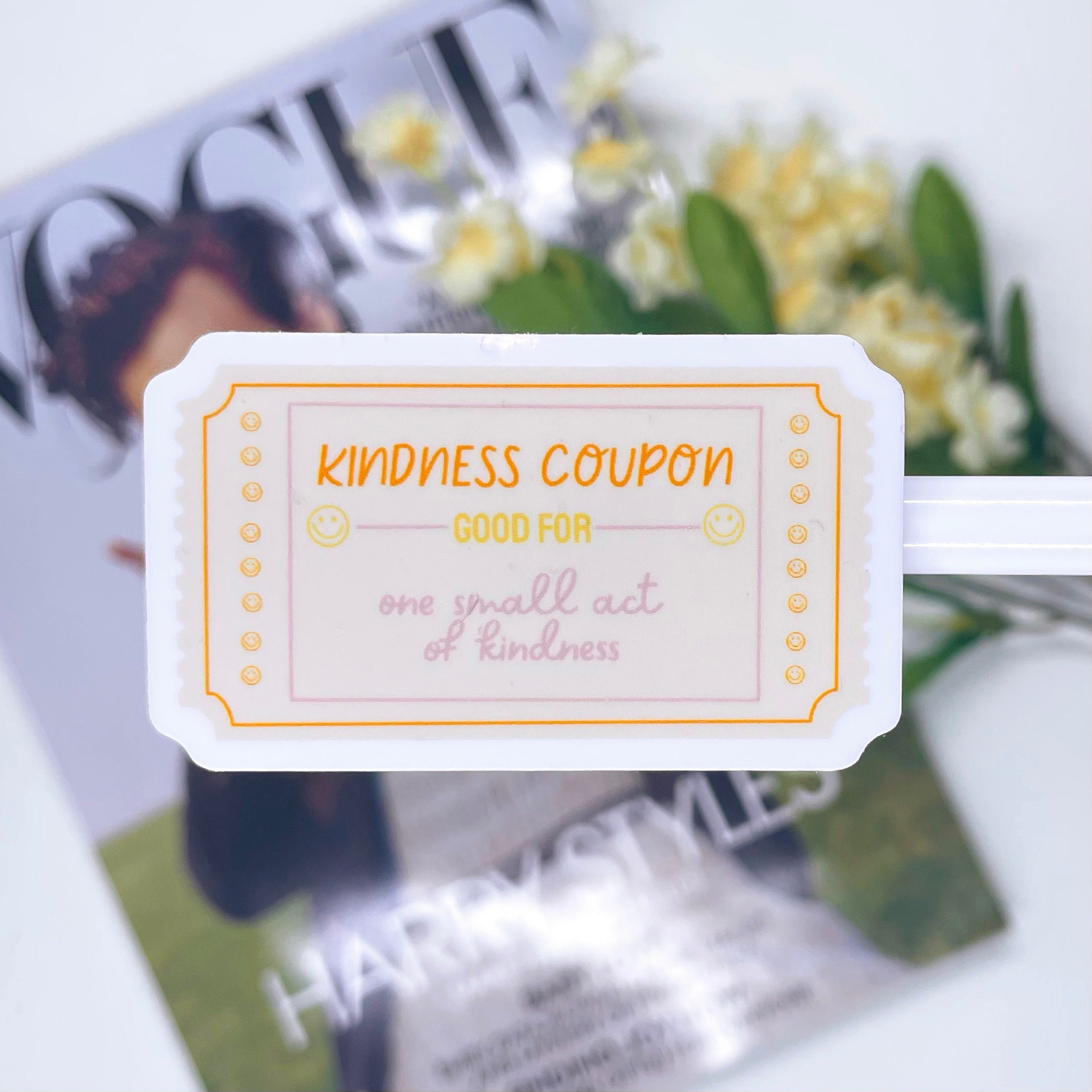 Kindness Coupon Sticker Vinyl Waterproof Sticker | Etsy