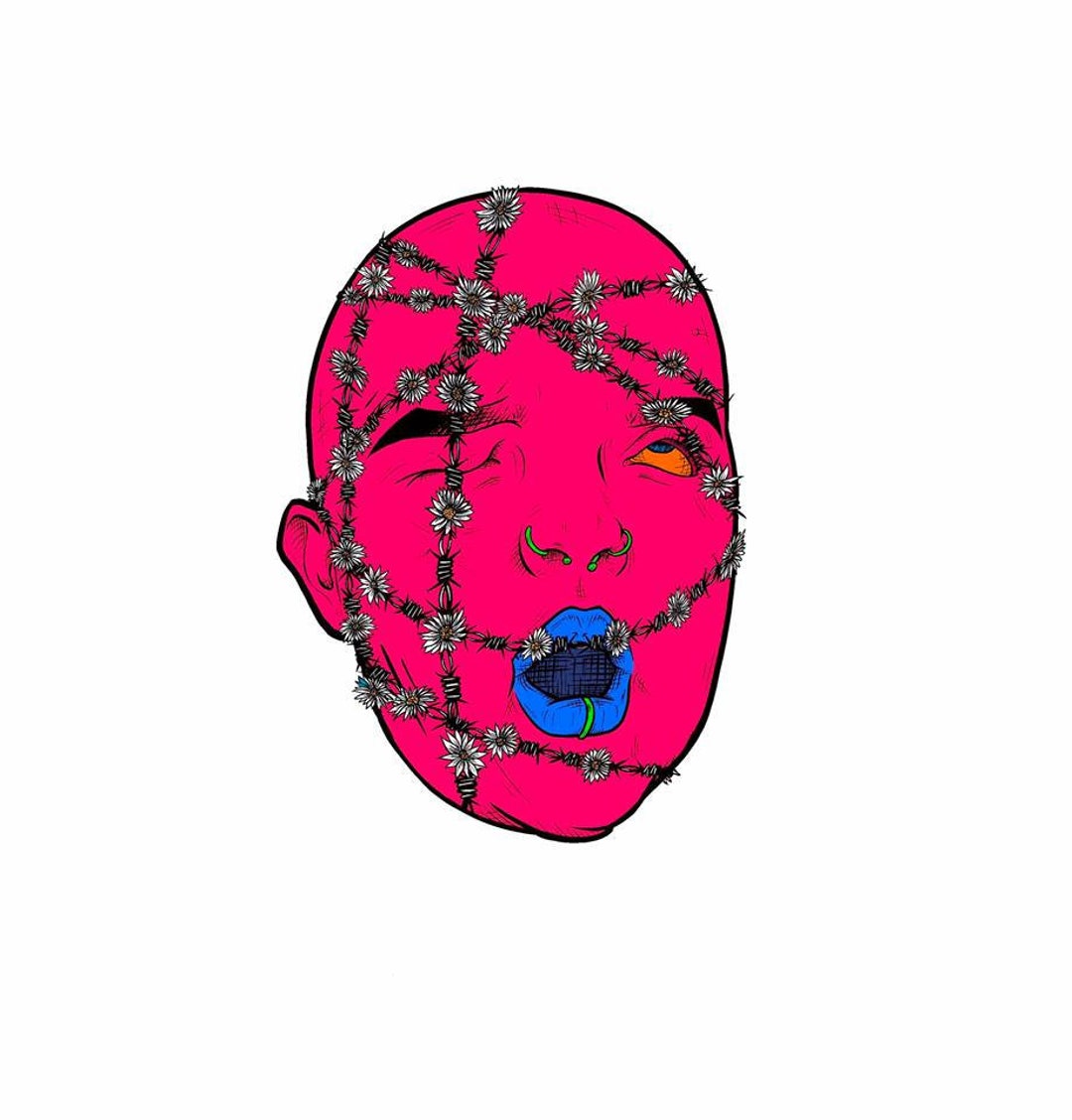 Barbed Wire Daisy Chain - Sticker - Etsy