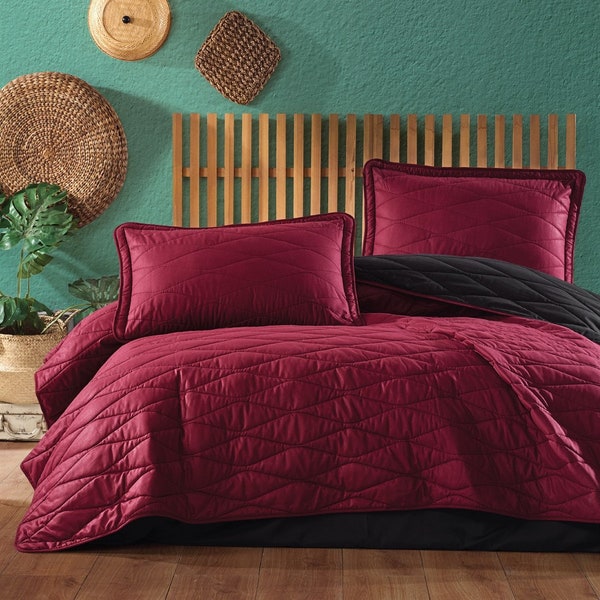 Red Bedspread - Etsy