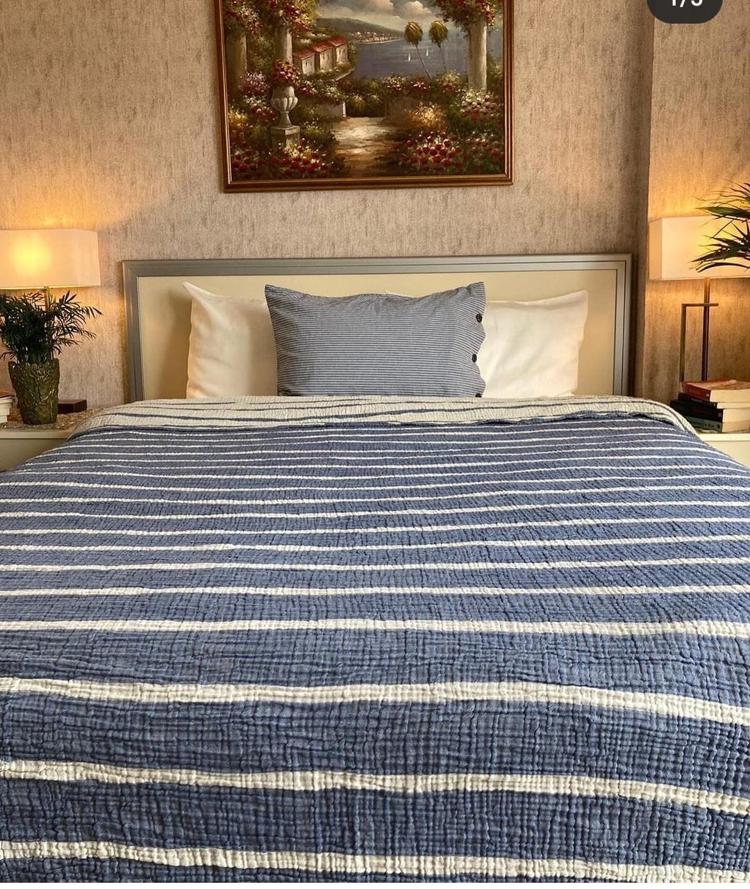 Striped Muslin Bed Cover: Soft Turkish Cotton Throw Blanket - Etsy