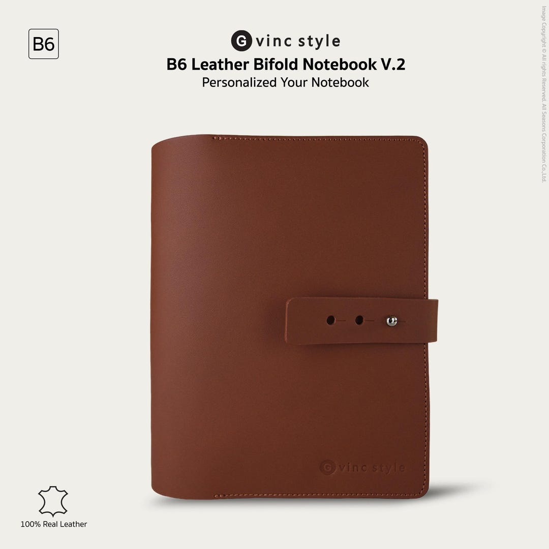 B6 V.2 Leather Bifold Notebook - Etsy
