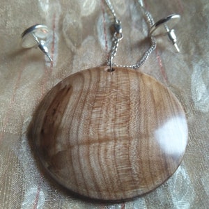 Handcrafted Rowan Wood Pendant & Sterling Silver Chain Earrings Set - Etsy