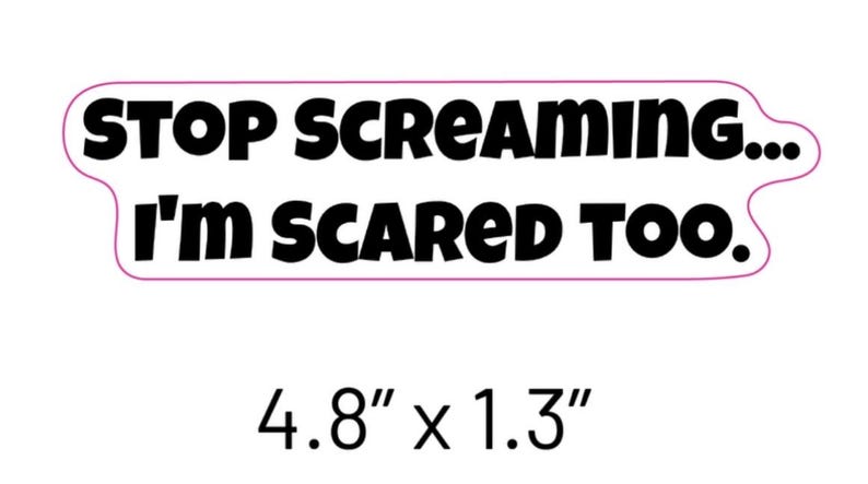 Stop Screaming, I’m Scared Too Sticker - Etsy