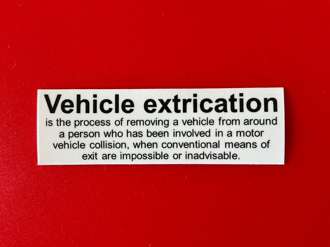 Vehicle Extrication Definition Sticker - Etsy