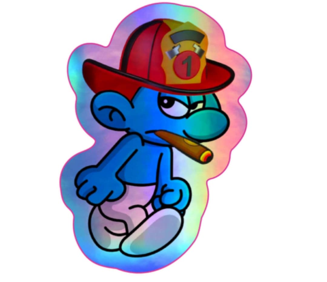Grumpy Firefighter Sticker - Etsy