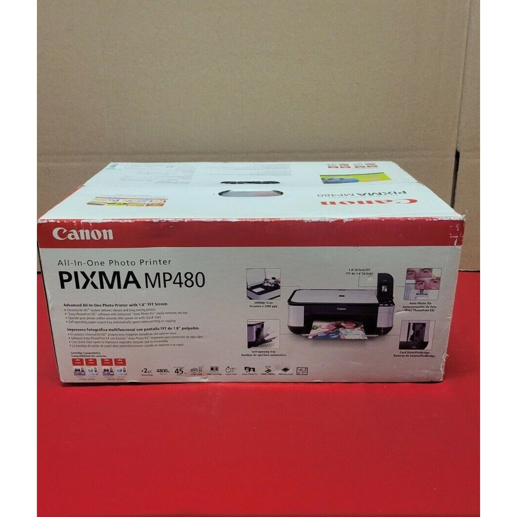 Canon PIXMA MP480 All-in-one Photo Printer Scanner Color Copier NEW ...