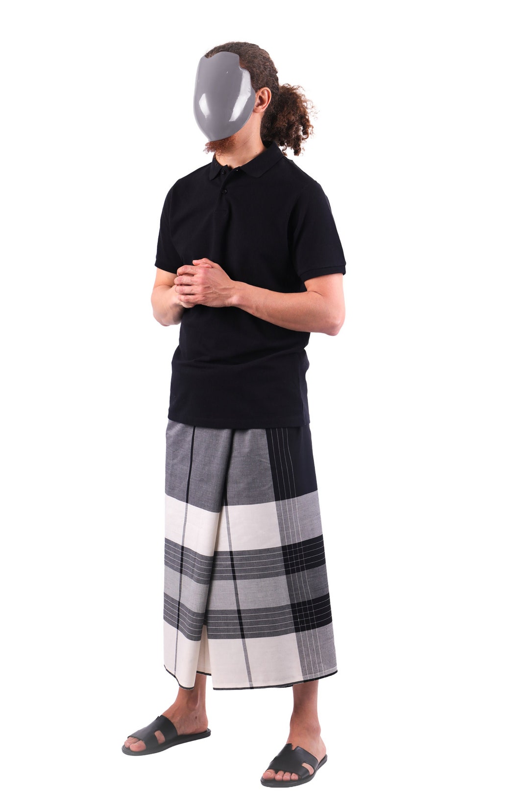 Motacilla Black, Grey and White Checkered Sarong Elegant Comfortable ...