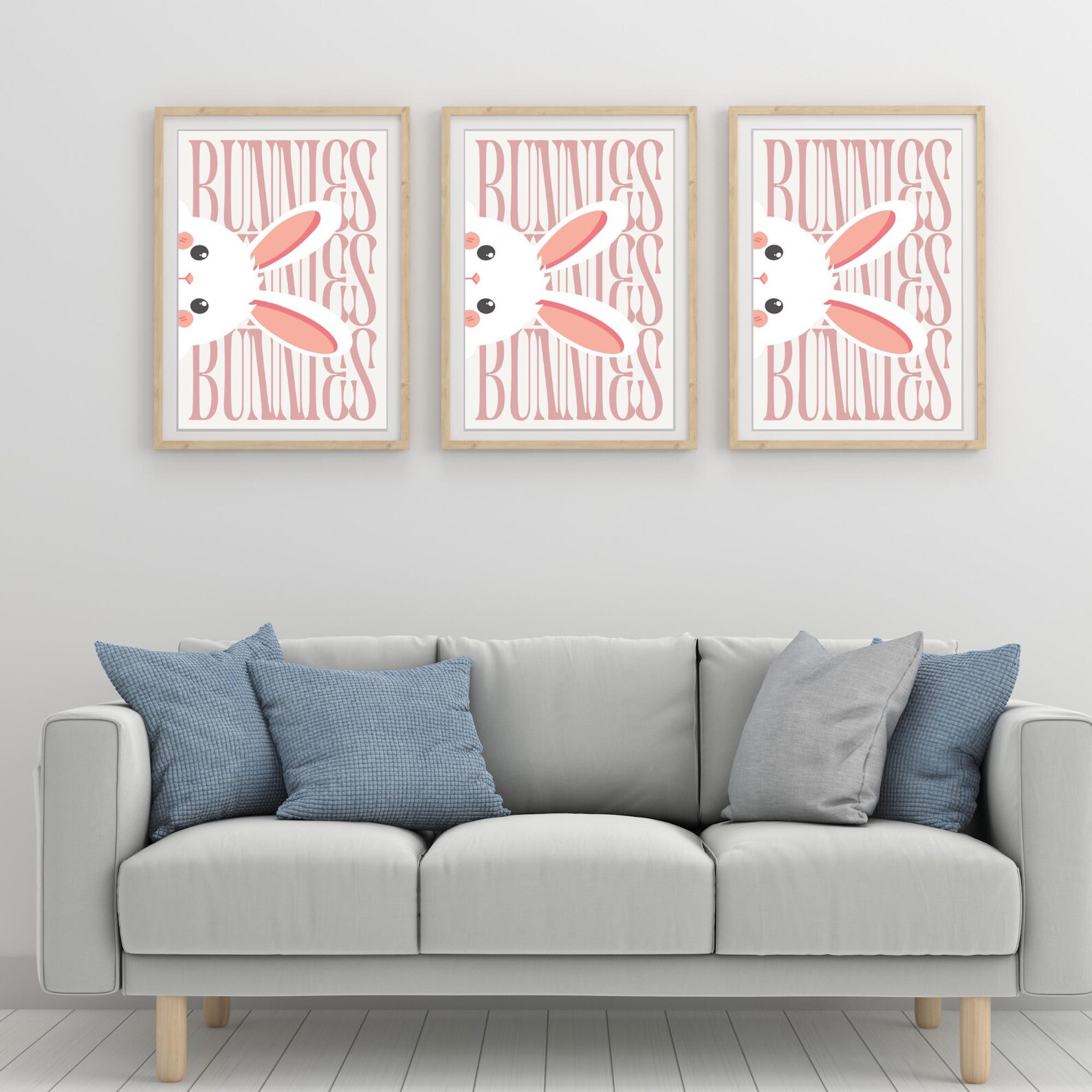 Peeking Bunnies | Trio Wall Art Decor | Art for Rabbit Lovers | Bunny ...